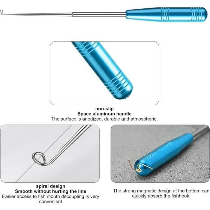 4 Pièces Dégorgeoir Acier Inoxydable Remover Poisson Crochet Avec Tube De Stockage Extracteur ...