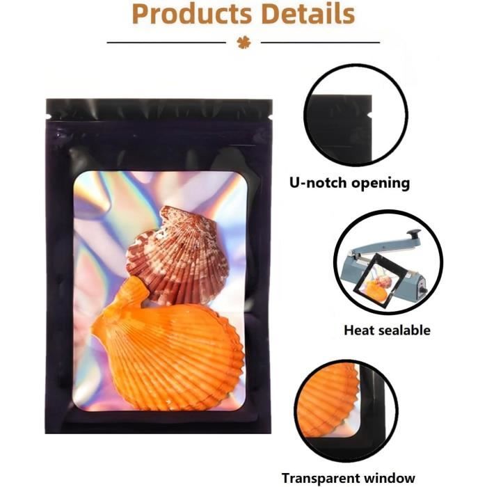 150 Pcs Sachets Refermable Zip Mylar, Sachet Hermétique Aluminium ...