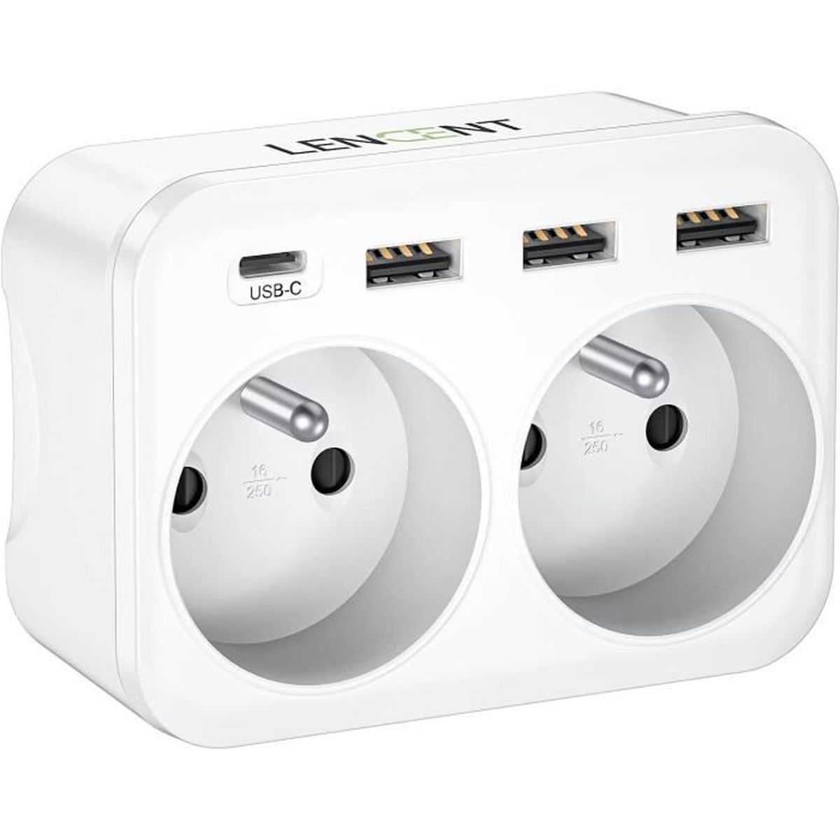 Prise USB Secteur Multiple, 6 en 1 Prise USB Multiple avec 2 Prises ...
