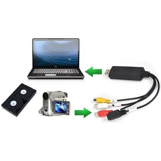 Convertisseur VHS vers USB Adaptateur PC TV Audio Vidéo DVD USB 2.0 ...