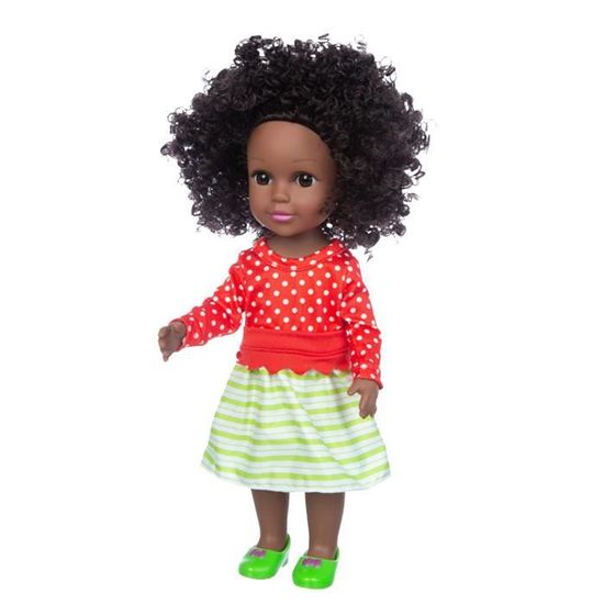 Bébé noir africain noir mignon bouclé noir 35CM vinyle bébé jouet ...