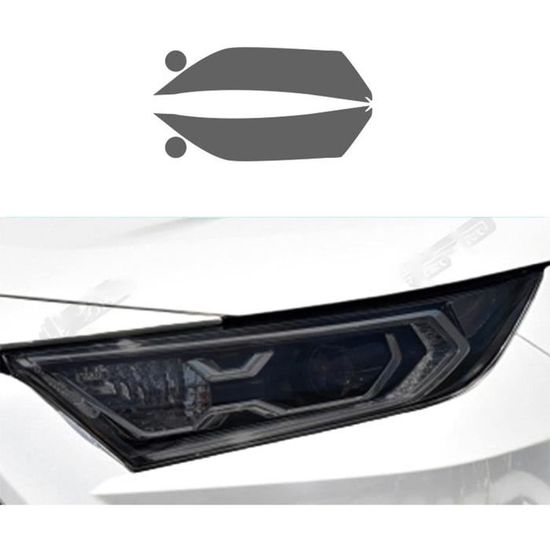Lot De 2 Films De Protection Pour Phares De Voiture, Autocollant Noir ...