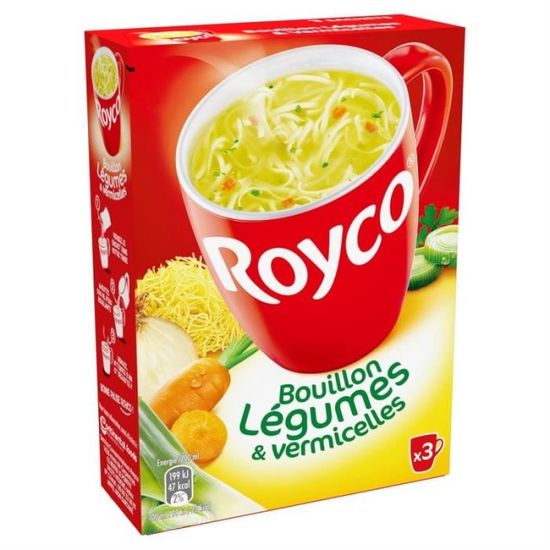 ROYCO - Minute Soup Bouillon De Légumes Et Vermicelles 80G - Lot De 4 ...
