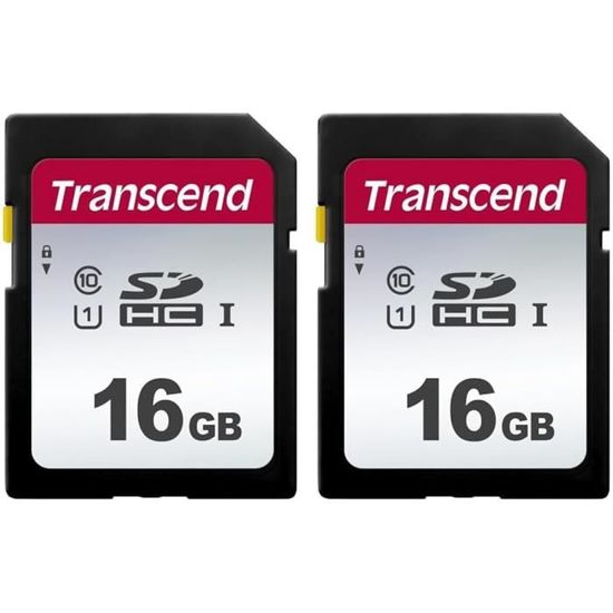 16Go Sdxc-Sdhc 300S Carte Sd - 16Go - Emballage Ouverture Facile Ts16Gsdc300S-E (Lot De 2 ...
