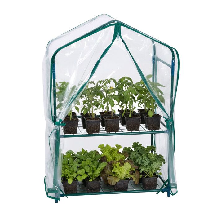 Serre balcon Relaxdays, pack 1, film PVC, acier, H x l x P : 95 x 59 x ...