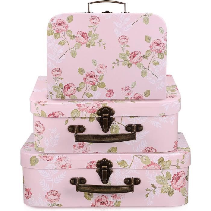 Valises En Carton Boîtes De Rangement En Carton Imprimé Floral Avec ...