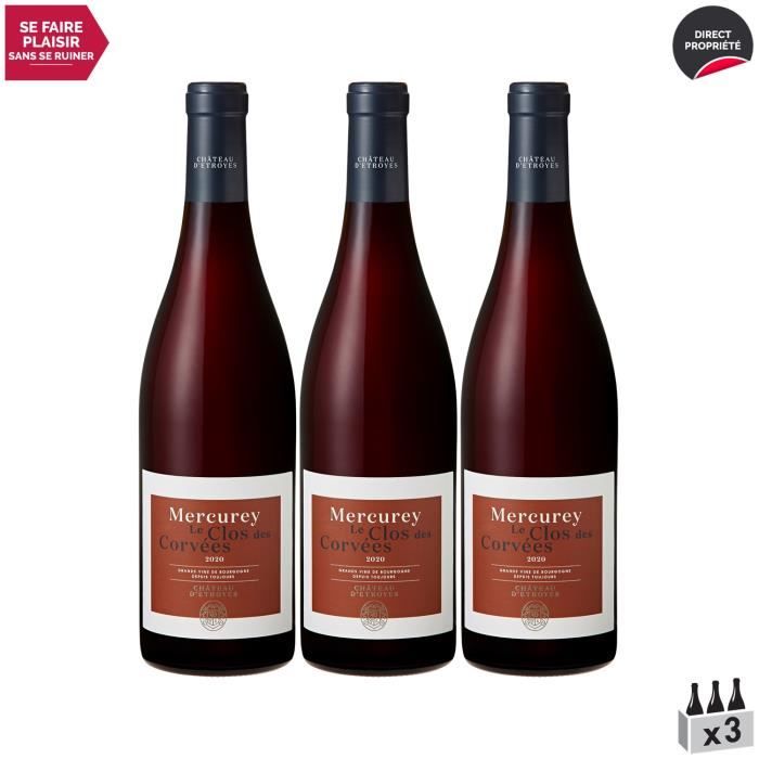 Mercurey La Corvée Le Clos des Corvées Rouge 2020 - Lot de 3x75cl ...