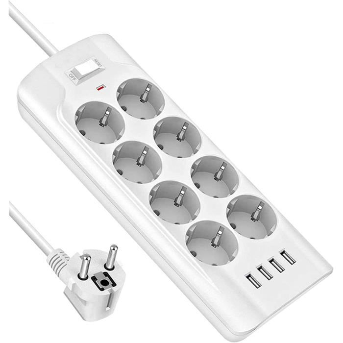 Prises Électriques Multi-Prises Noir, 3000W - 13A Multiprise Usb Avec ...