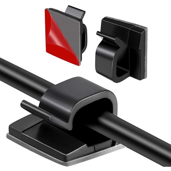 120PCS Clips de Câble Adhésifs 3M Rangement de Câbles Fixation Auto Collant Multi Usage Clips ...