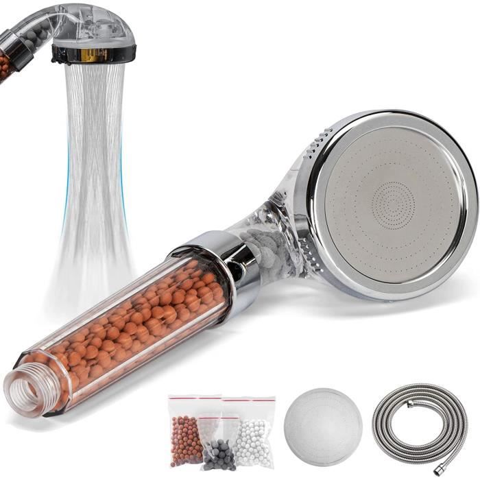 Pommeau De Douche Haute Pression Anti Calcaire Avec Tuyau 1,5 M, Douchette Économiseur D'Eau ...