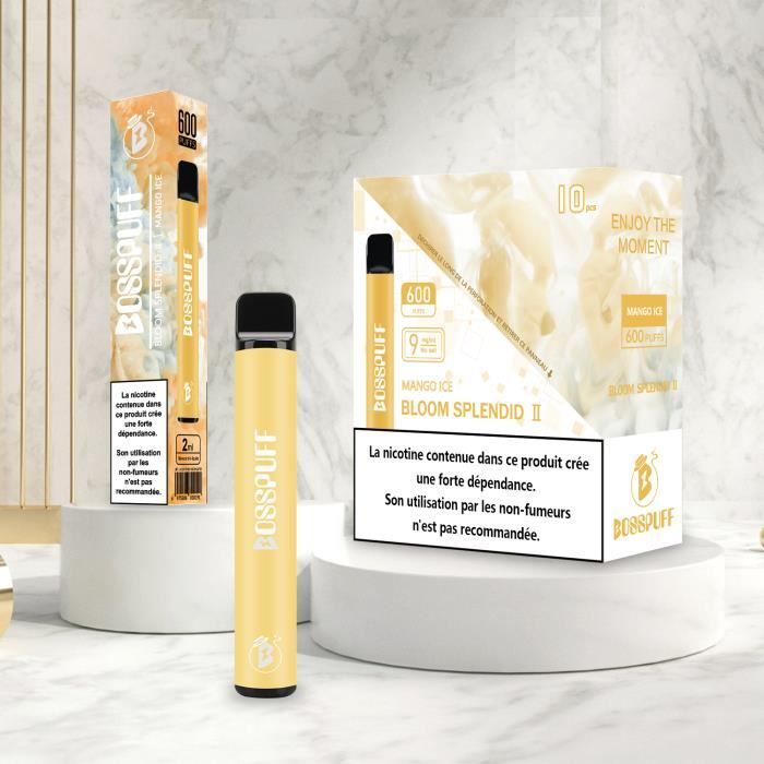 Puff, BOSSPUFF 600 Puff avec Nicotine 9mg-ml, Cigarette Électronique ...