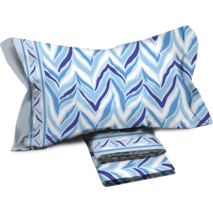 Basic Line - Parure De Lit Simple En Coton - Drap Housse 150 X 295 Cm ...