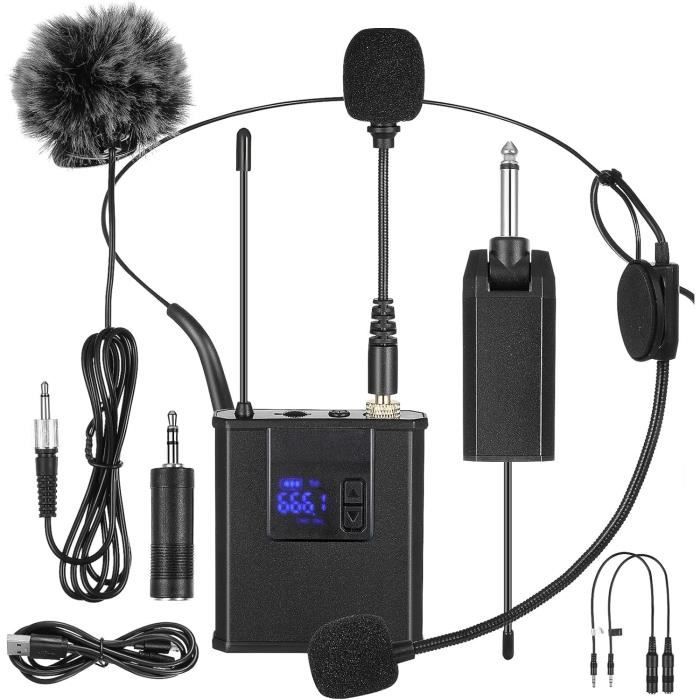 Microphone sans Fil Micro-Cravate Casque D'écoute Système De Micro ...
