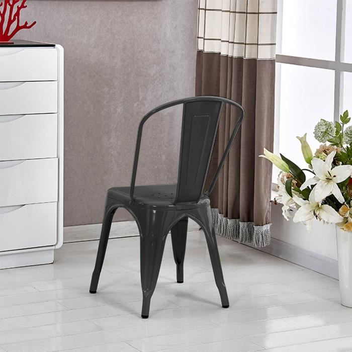 ERROLVES chaise Lot de 4 chaises à dossier incliné 85*45*45cm Renfort ...