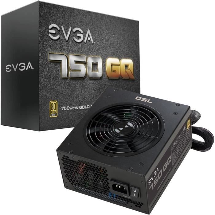 EVGA 750 GQ, 80+ GOLD 750W, Semi-Modulaire, EVGA ECO Mode, 5 Ans de ...