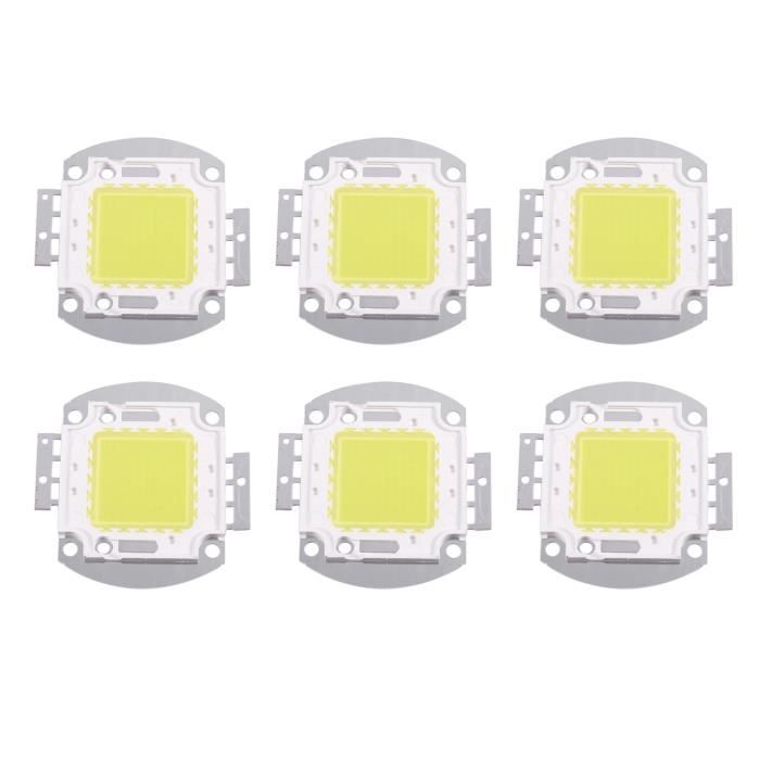 6X Ampoule LED Puce 100W 7500LM Lumiere Blanche Projecteur Haute Puissance Integre DIY ...