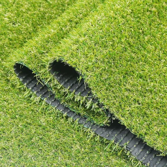 SWANEW Tapis de gazon artificiel au mètre - Herbe artificielle - Hauteur : 20 mm - Translucide ...