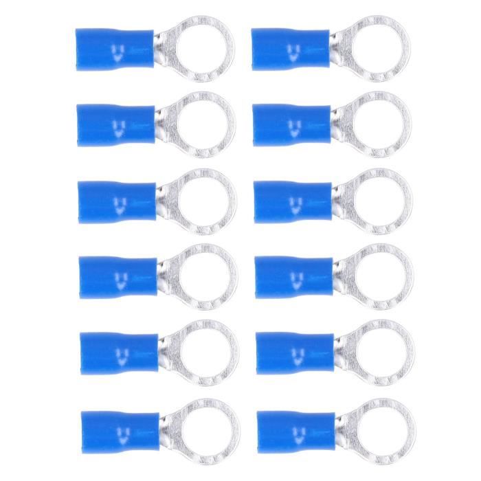 Bornes à anneau isolées VBESTLIFE - RV3.5-8 - Bleu - 50 Pièces - Connecteurs à Sertir ...