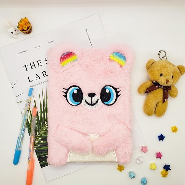 CAHIER,pink-A5--Carnet de notes en peluche pour filles, 2022, mignon ...