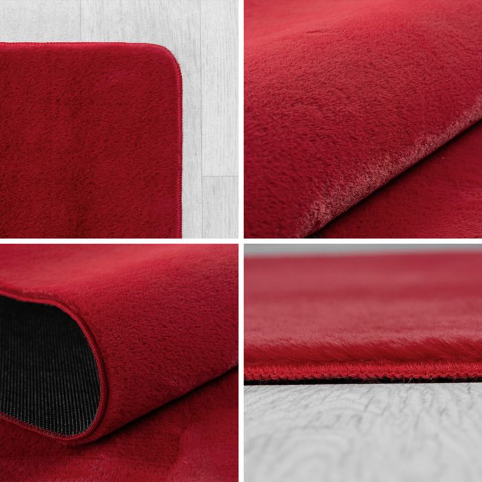 Carpettex Tapis Runner Rouge 80x250 cm Lavable Tapis à Poils Courts ...