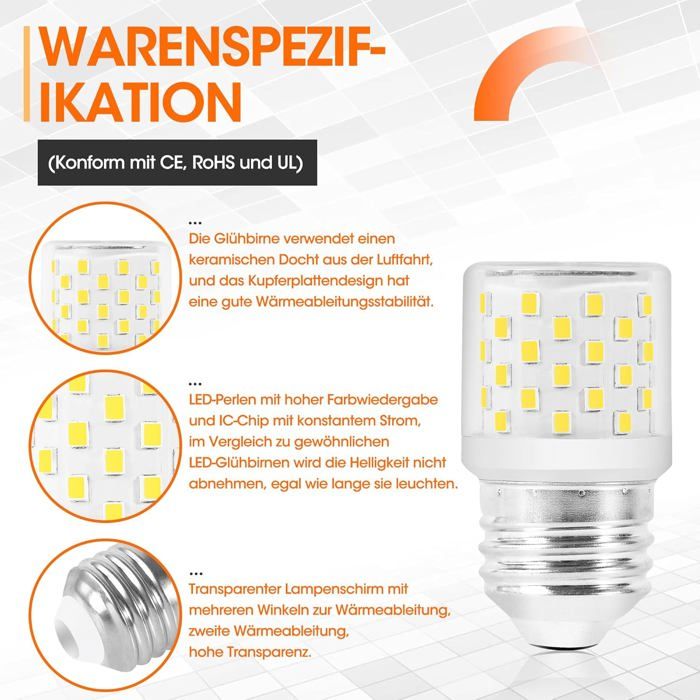 Ampoule LED E26 pour Réfrigérateur Blanc Chaud Lampe Économe Énergie de ...