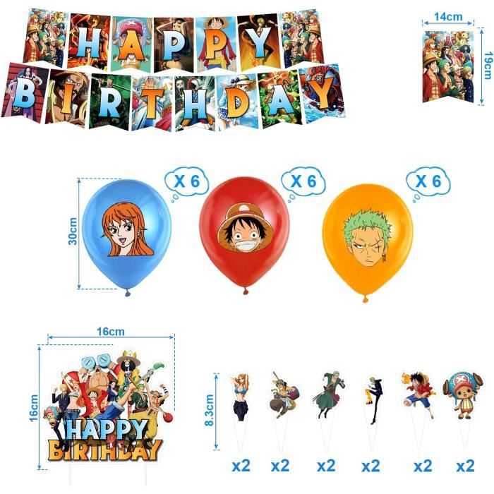 One Piece Décoration Anniversaire 32 Pcs,One Piece Fête Décoration ...