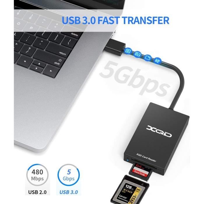 Xqd Lecteur De Carte Sd Usb 3.0 Double Slot Lecteur De Carte Mémoire Compatible Avec Xqd - Sd ...