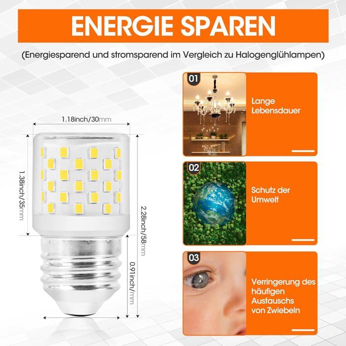 Ampoule LED E26 pour Réfrigérateur Blanc Chaud Lampe Économe Énergie de ...