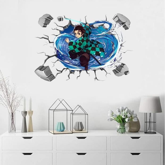 Demon Slayer Stickers Décorations Murales 3D Smash Sticker Mural ...