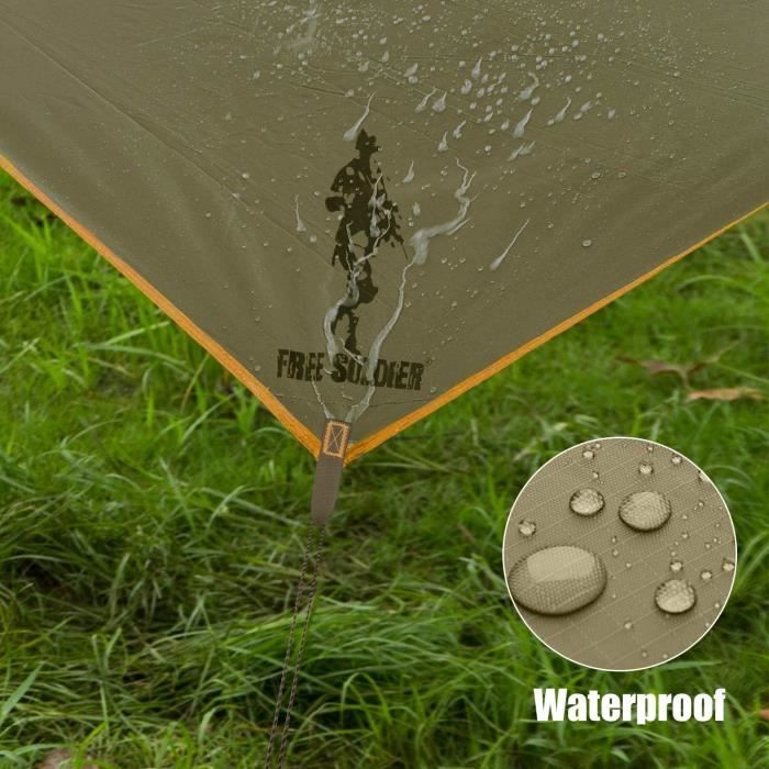 Camping Tarp 3M X 3.2M Housse De Pluie Bâche Portable Léger Etanche ...