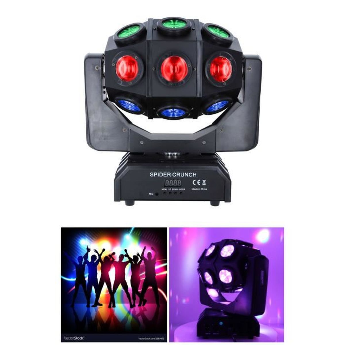 Jeux de lumière SPIDER CRUNCH Effet à LED CREE 18x10W 4EN1 RGBW-6 ...