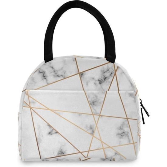 JNlover Sac à déjeuner isotherme avec lignes géométriques et motif ...