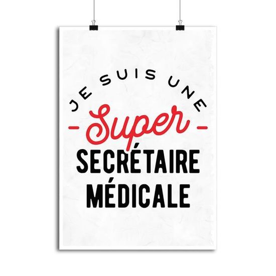 Affiche une super secrétaire m A3 White - Cdiscount Maison