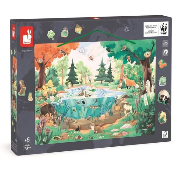 Puzzle Magnétique La Mare - 70 Magnets En Bois Fsc - Apprendre La Faune ...
