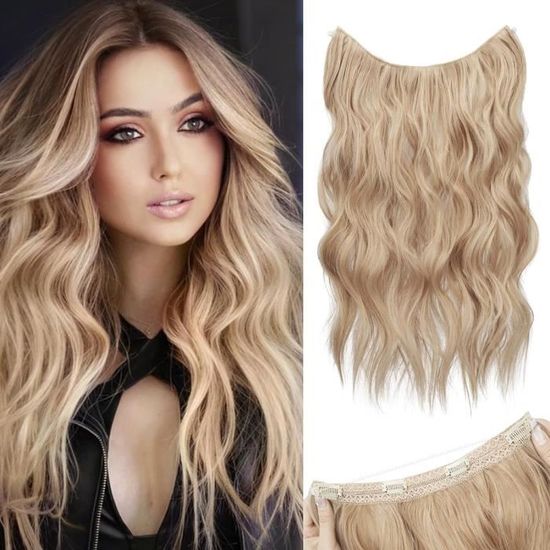Extension Cheveux Fil Invisible Naturels Longs Bouclés Et Ondulés Avec ...