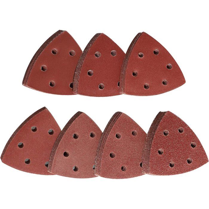 15 pièces de papier abrasif triangulaire auto-abrasif 6 trous 60 grains ...