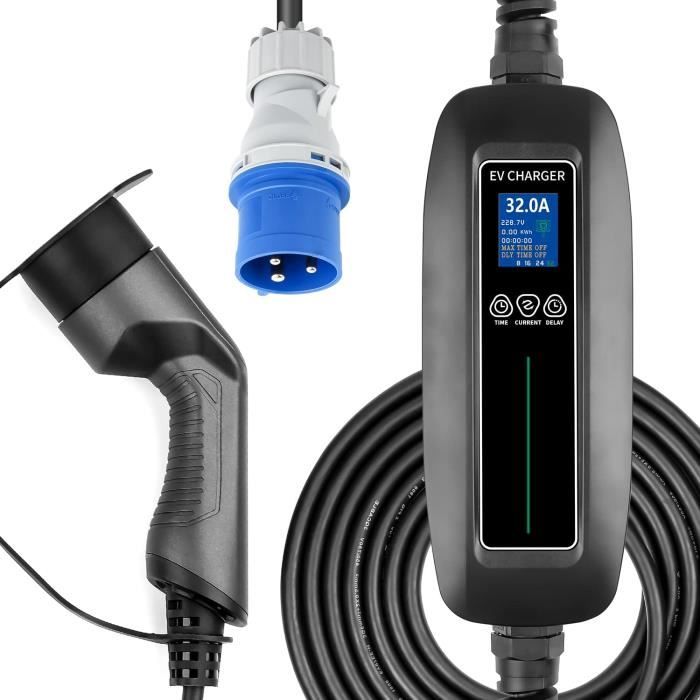 EV Chargeur Type 2 Véhicule Électrique CEE câble 7.6KW 8/16/24/32A ...