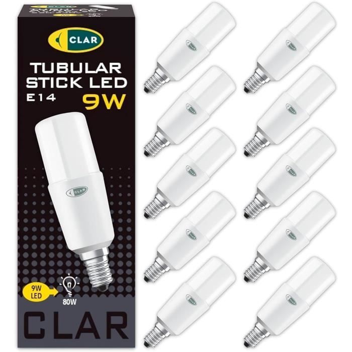 Ampoule Led Tube E14 9W. Ampoule Led Culot À Vis E14 Led 9W Équivalent ...