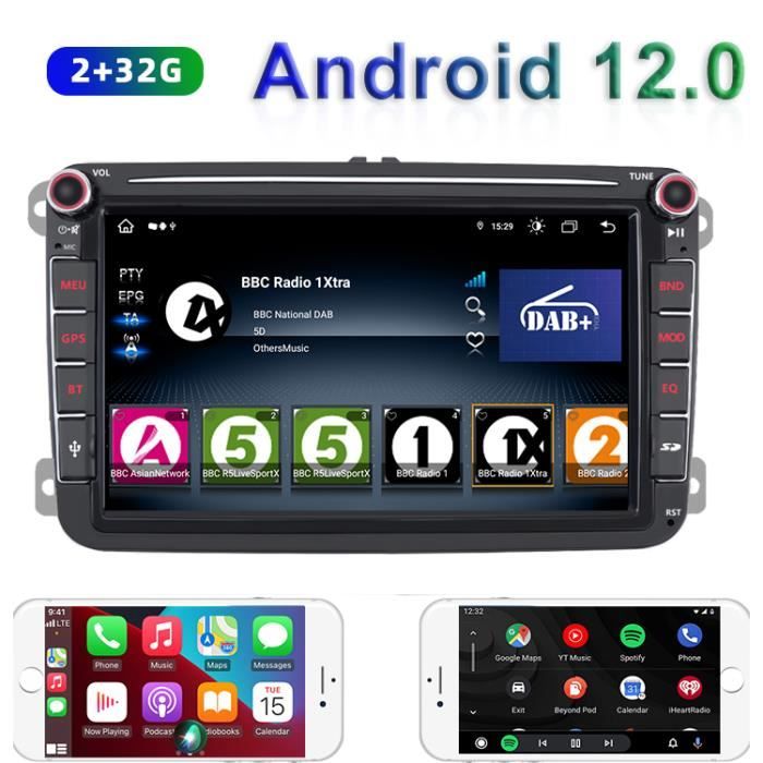 Autoradio GPS Navigation Pour VW Passat Golf 5 6 POLO Carplay DSP WIFI Android12 2+32GB ...
