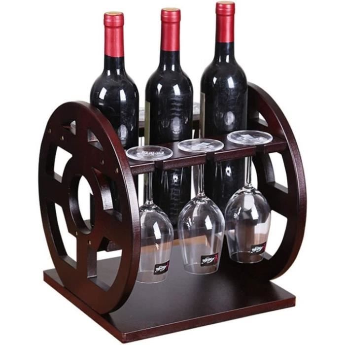 PING Casier à vin de comptoir, casier à vin en Bois assemblé rétro ...