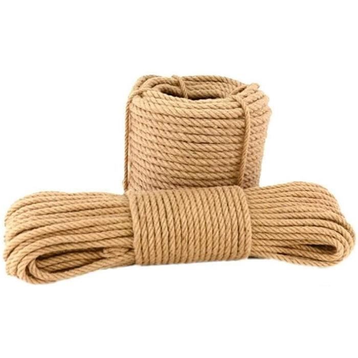 (Color : 50M) Cqinju-Ficelle de Jardin 8mm 10m-50m Jute Naturelle Corde ...