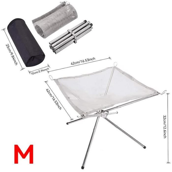 Réchaud,Foyer en maille pliable, foyer de Camping en plein air, support ...