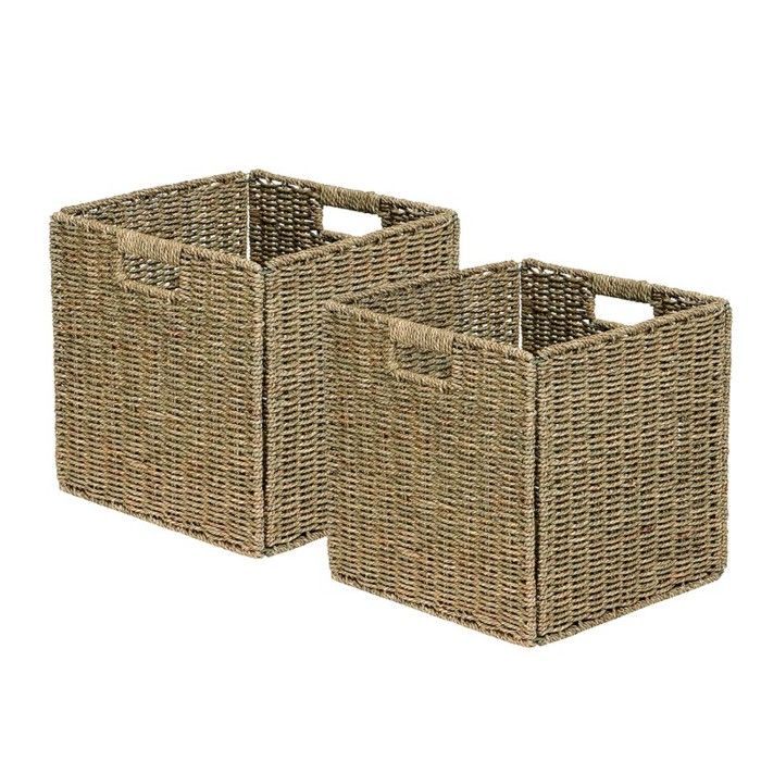 Lot de 2 paniers de rangement pliables - BOX AND BEYOND - Jonc de mer ...