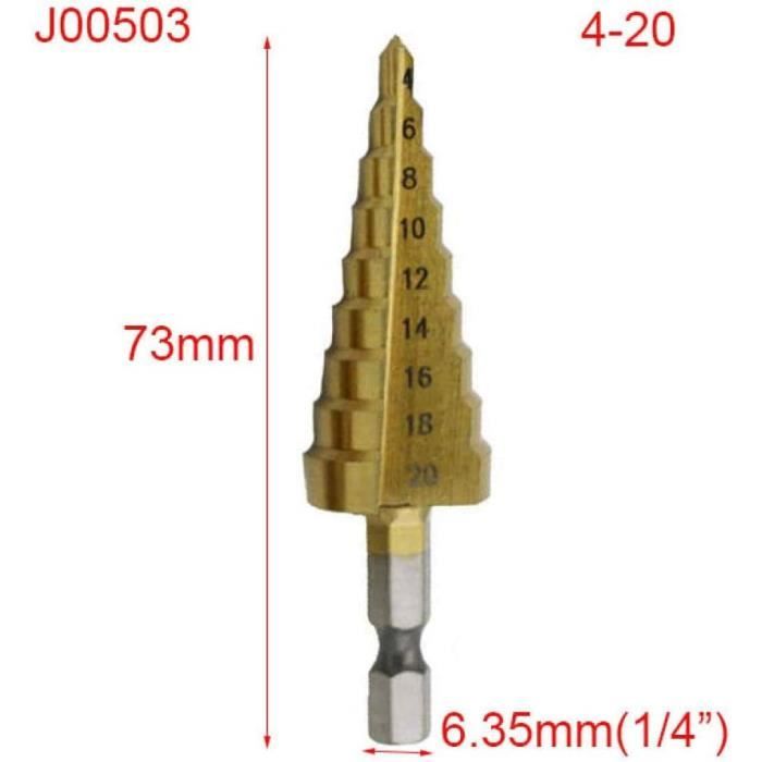 Coffrets De Forets Perceuse Étagée Hss À Tige 1-4 En Titane Perceuse À ...