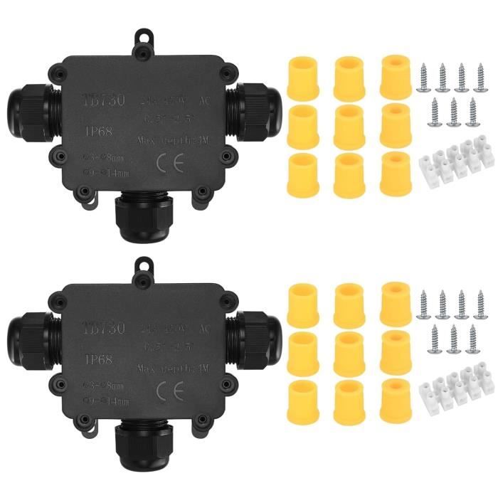 Boîte de Jonction Étanche IP68, 6 Voies Boîte de Dérivation Extérieur ...