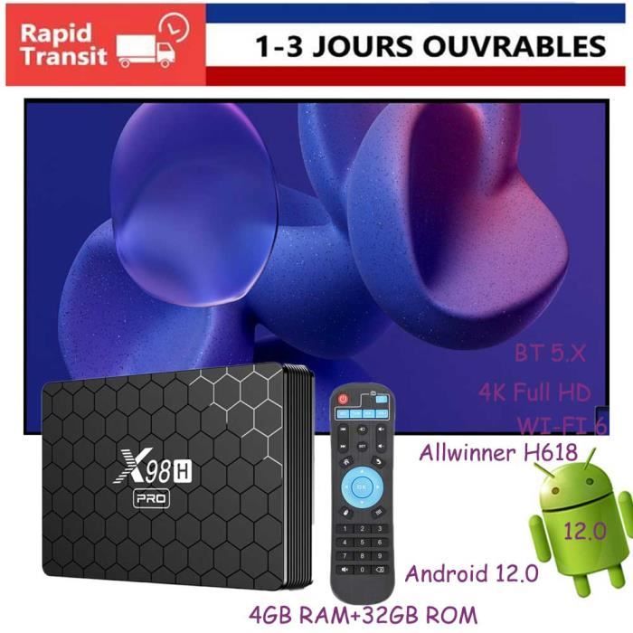 Boitier iptv, Android 12 Smart TV Box X98H Pro 4GB 32GB Allwinner H618 ...
