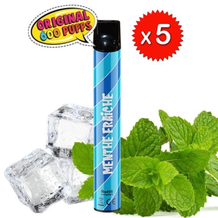 LOT DE 5 CIGARETTES WPUFF LIQUIDEO MENTHE FRAICHE EN 0MG - Cdiscount Au ...