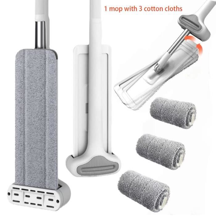(1 vadrouille avec 3 tampons)Lamgool Squeeze Mop Magic Flat Mains ...