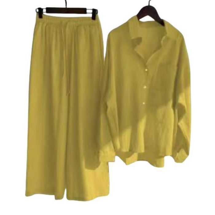 ENSEMBLE DE VETEMENTS en Lin Femme 2 Pièces Survêtement Coton et Lin Ete Chic Elegant Grande ...