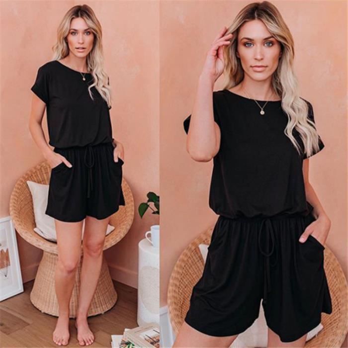 COMBISHORT FEMME - Combinaison à manches courtes à la mode décontractée ...